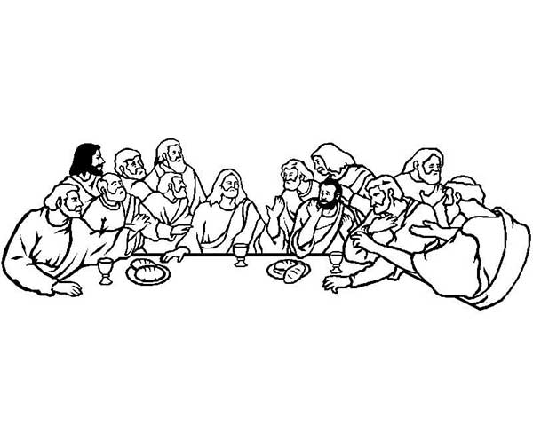 150+ Desenhos da Santa Ceia para Crianças Colorir/Pintar