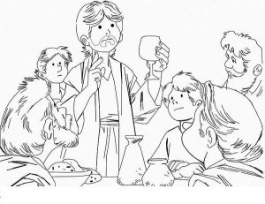 150+ Desenhos da Santa Ceia para Crianças Colorir/Pintar