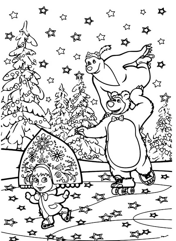 85+ Desenhos de Marsha e o Urso para Imprimir e Colorir/Pintar