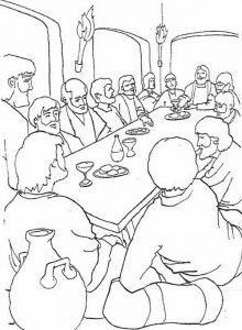150+ Desenhos da Santa Ceia para Crianças Colorir/Pintar