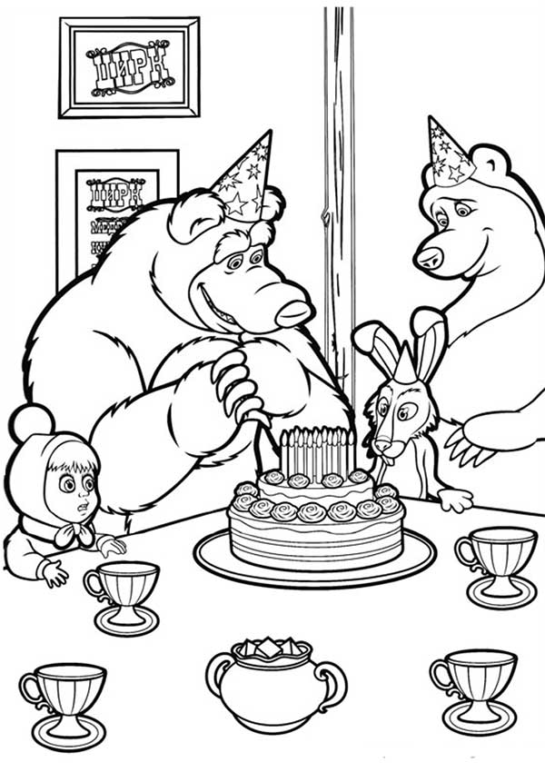 85+ Desenhos de Marsha e o Urso para Imprimir e Colorir/Pintar