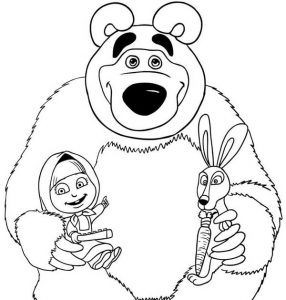 85+ Desenhos de Marsha e o Urso para Imprimir e Colorir/Pintar