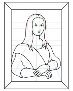 67+ Desenhos da Mona Lisa para Imprimir e Colorir/Pintar