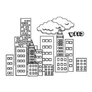 55+ Desenhos de Prédios para Imprimir e Colorir/Pintar