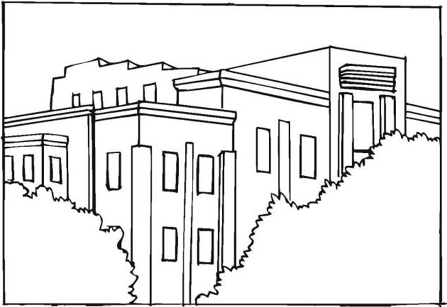 55+ Desenhos de Prédios para Imprimir e Colorir/Pintar