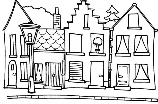 55+ Desenhos de Prédios para Imprimir e Colorir/Pintar