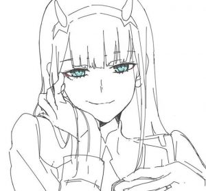 55+ Desenhos do Zero Two para Imprimir e Colorir/Pintar