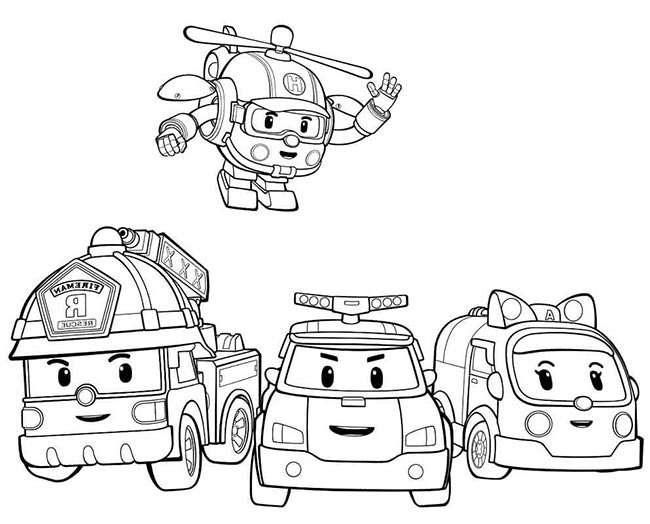 45+ Desenhos do Robocar Poli para Imprimir e Colorir/Pintar