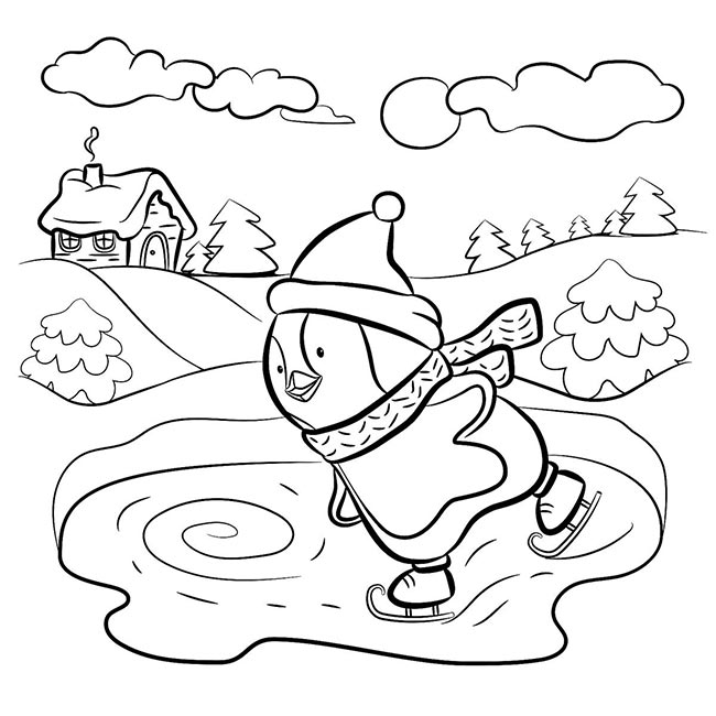 37+ Desenhos de Inverno para Imprimir e Colorir/Pintar