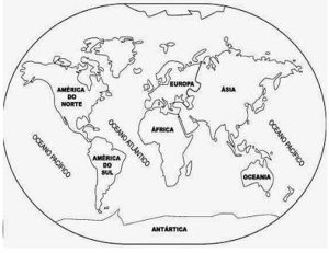 25+ Desenhos de Continentes para Imprimir e Colorir/Pintar