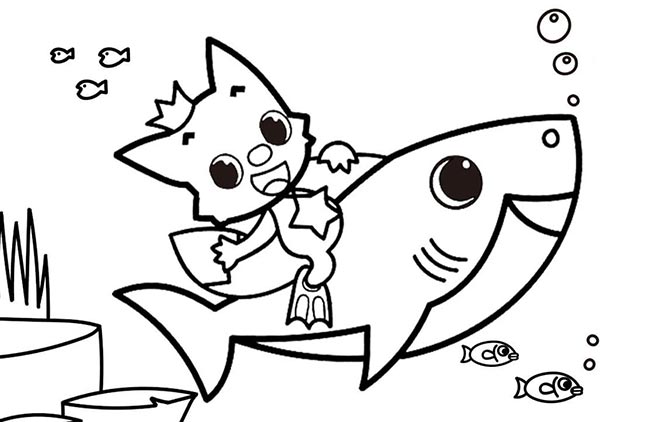Pinkfong Colorear Desenho Tubarao Kleurplaten Coloringpagesfortoddlers ...
