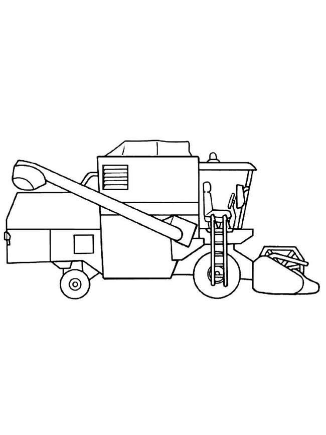 15+ Desenhos de Colheitadeiras para Imprimir e Colorir
