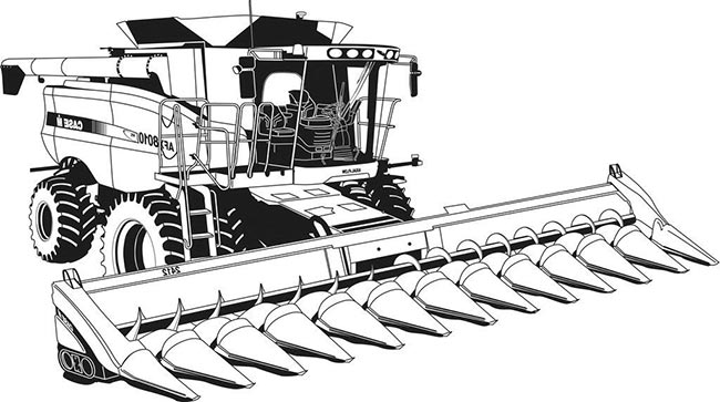 15+ Desenhos de Colheitadeiras para Imprimir e Colorir