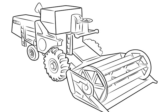 15+ Desenhos de Colheitadeiras para Imprimir e Colorir