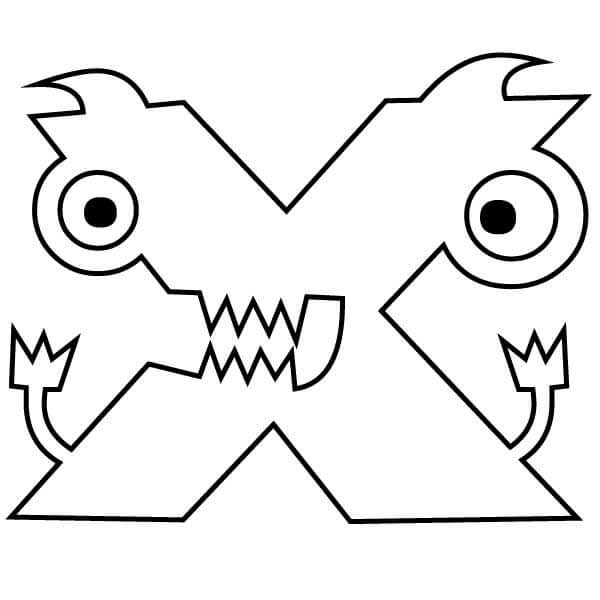 35+ Moldes/Desenhos da Letra X para Imprimir e Colorir/Pintar