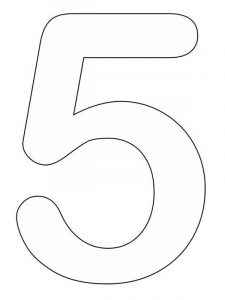 25+ Desenhos do Número 5 Para Imprimir e Colorir (Moldes)