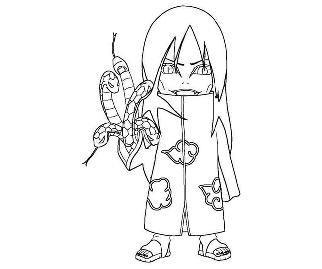 21+ Desenhos do Orochimaru para Imprimir e Colorir/Pintar