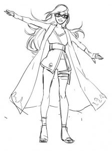 27+ Desenhos da Sarada Uchiha para Imprimir e Colorir