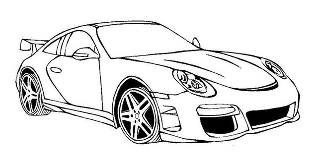 Desenho De Perfil Do Porsche 911