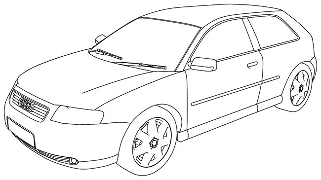 21+ Desenhos de Audi para Imprimir e Colorir/Pintar