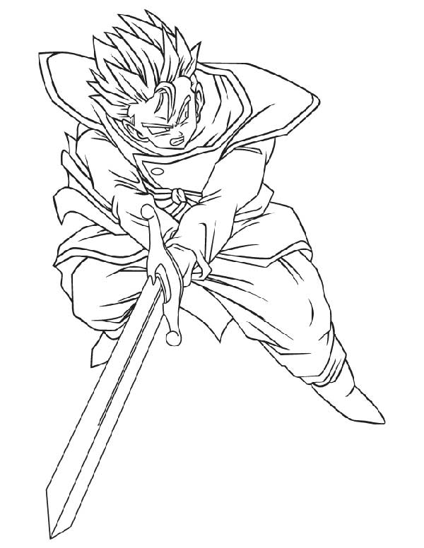 35+ Desenhos do Trunks (DbZ) para Imprimir e Colorir/Pintar