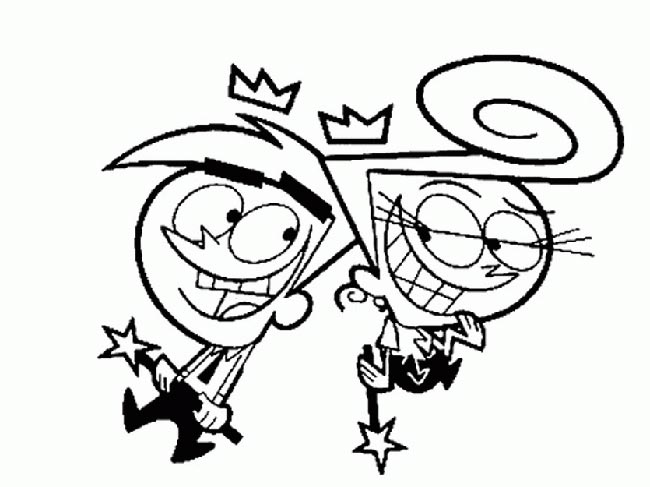 25+ Desenhos do Cosmo e Wanda (Padrinhos Mágicos) para Colorir