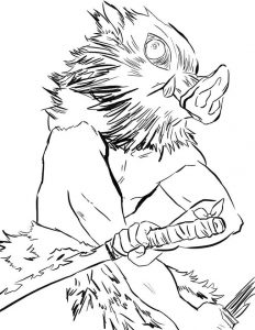 35+ Desenhos do Inosuke Hashibira (Demon Slayer) para Colorir