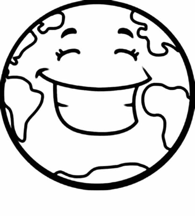 21+ Desenhos do Planeta Terra Feliz para Imprimir e Colorir/Pintar