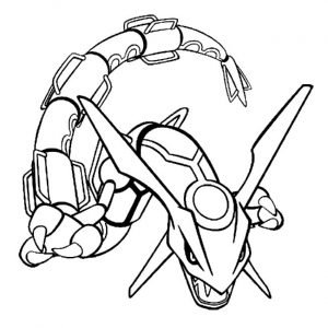 31+ Desenhos de Rayquaza (Pokémon) para Imprimir e Colorir