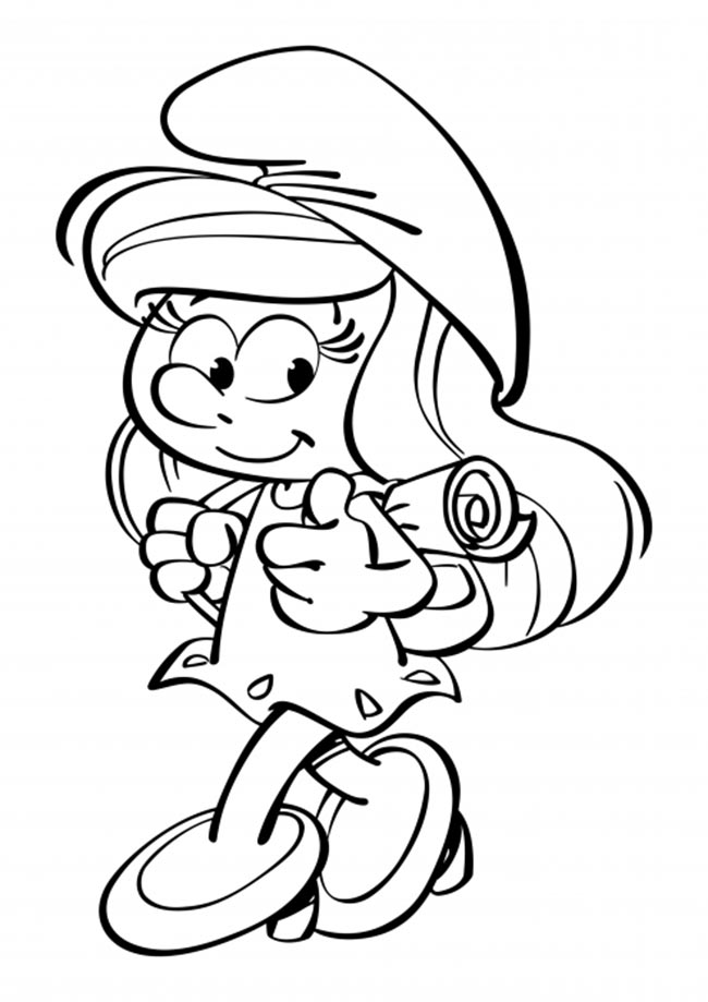 27+ Desenhos de Smurfette para Imprimir e Colorir/Pintar