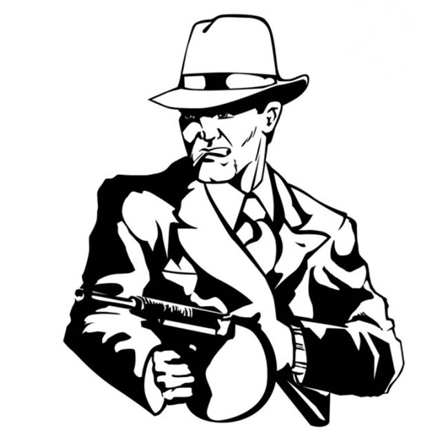 31+ Desenhos de Gangster para Imprimir e Colorir/Pintar