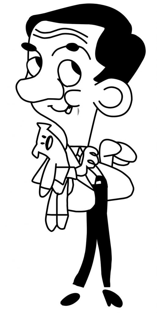 25+ Desenhos Engraçados do Mr Bean para Imprimir e Colorir