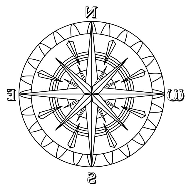31+ Desenhos de Bússola para Imprimir e Colorir/Pintar