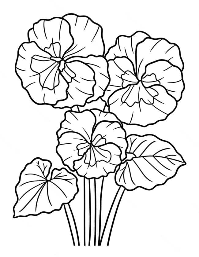 25+ Desenhos/Moldes da Flor Violeta para Imprimir e Colorir