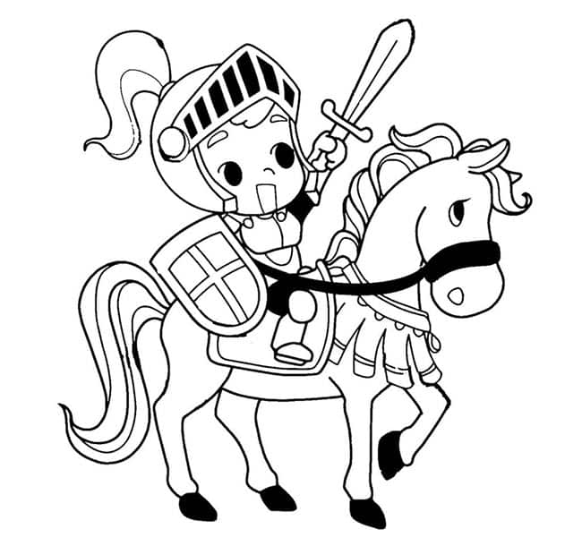 25+ Desenhos de Cavaleiro para Imprimir e Colorir/Pintar