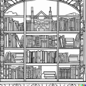 21+ Desenhos de Biblioteca para Imprimir e Colorir/Pintar