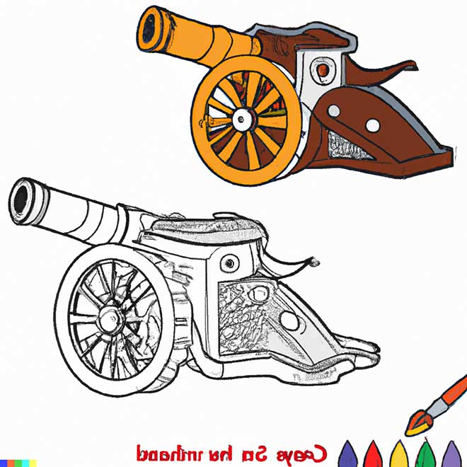 27+ Desenhos de Canhão para Imprimir e Colorir/Pintar