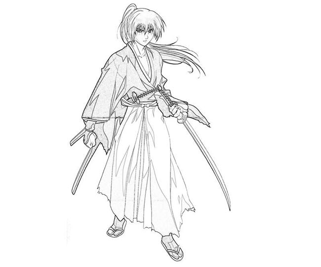 25+ Desenhos do Samurai X para Imprimir e Colorir/Pintar