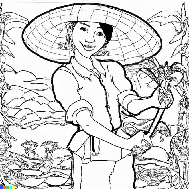 21+ Desenhos de Camponês para Imprimir e Colorir/Pintar
