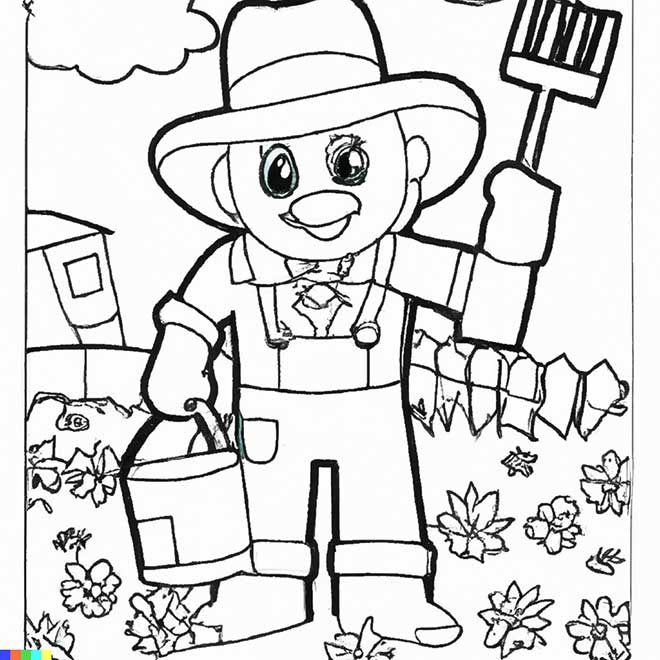 21+ Desenhos de Camponês para Imprimir e Colorir/Pintar