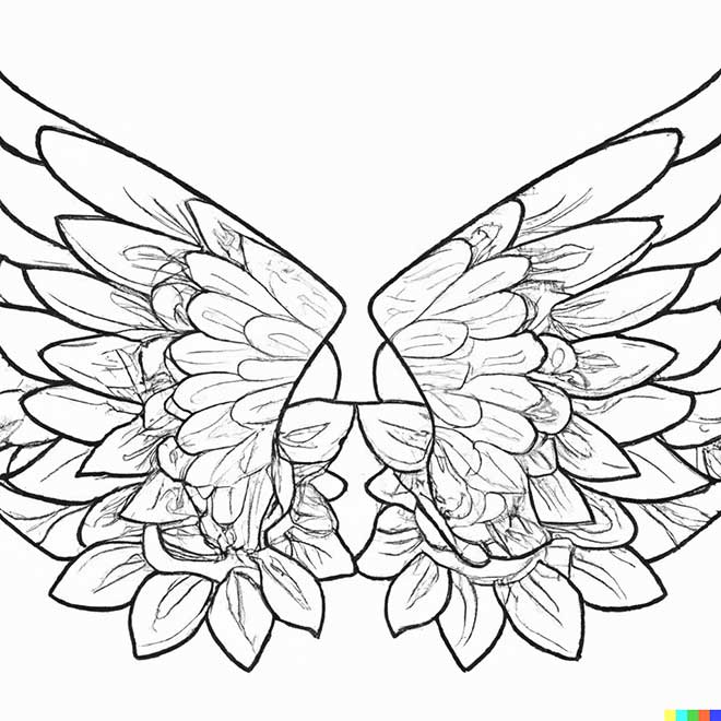 25+ Desenhos de Asas para Imprimir e Colorir/Pintar