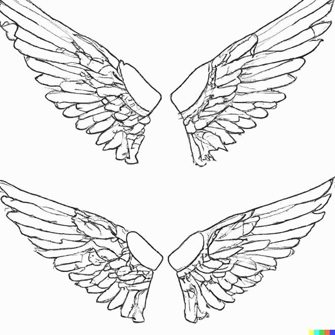 25+ Desenhos de Asas para Imprimir e Colorir/Pintar