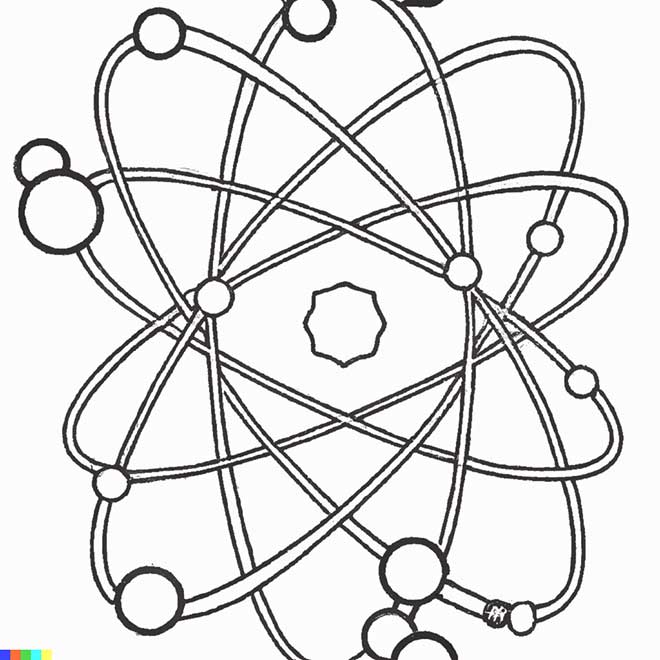 25+ Desenhos de Átomo para Imprimir e Colorir/Pintar