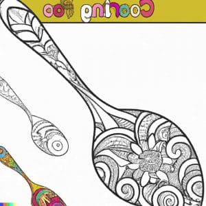 25+ Desenhos de Colher para Imprimir e Colorir/Pintar