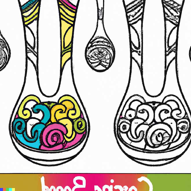 25+ Desenhos de Colher para Imprimir e Colorir/Pintar