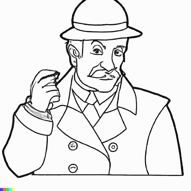 27+ Desenhos de Detetive para Imprimir e Colorir/Pintar