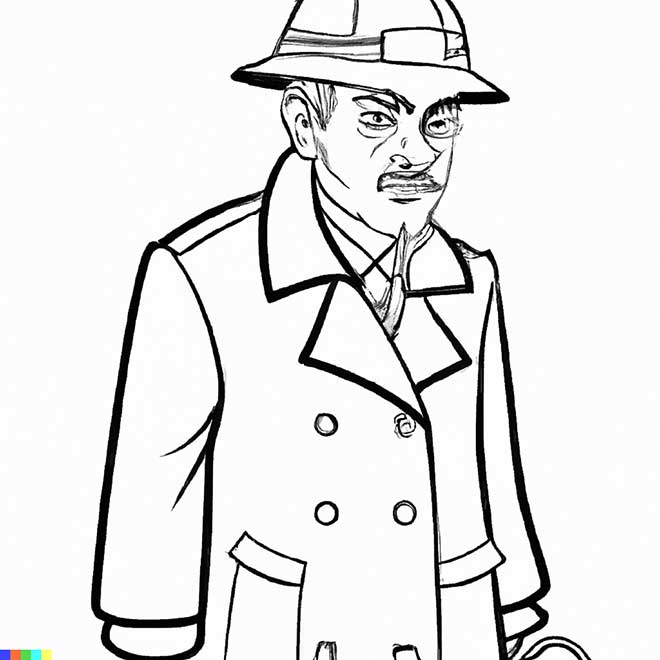 27+ Desenhos de Detetive para Imprimir e Colorir/Pintar