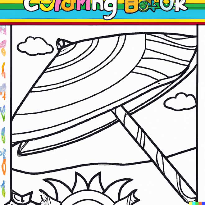 25+ Desenhos de Guarda Sol para Imprimir e Colorir/Pintar