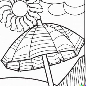 25+ Desenhos de Guarda Sol para Imprimir e Colorir/Pintar