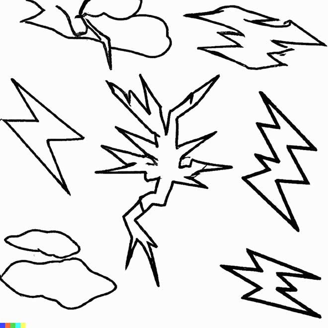 25+ Desenhos de Relâmpago para Imprimir e Colorir/Pintar